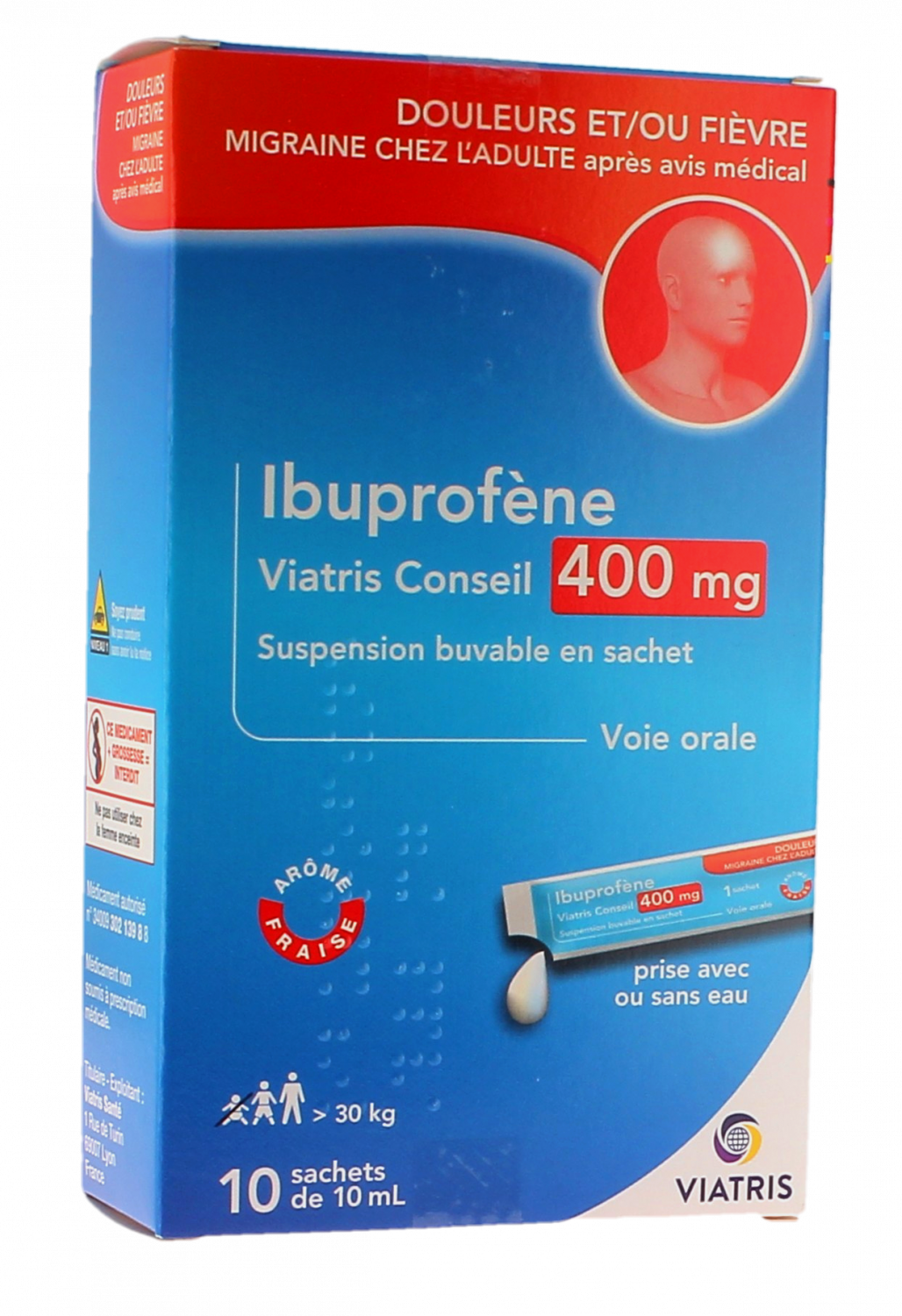 Ibuprofène 400mg Viatris - douleurs et fièvre
