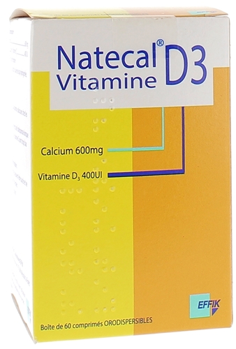 Natecal Vitamine D3 - traitement des déficits vitamino-calciques