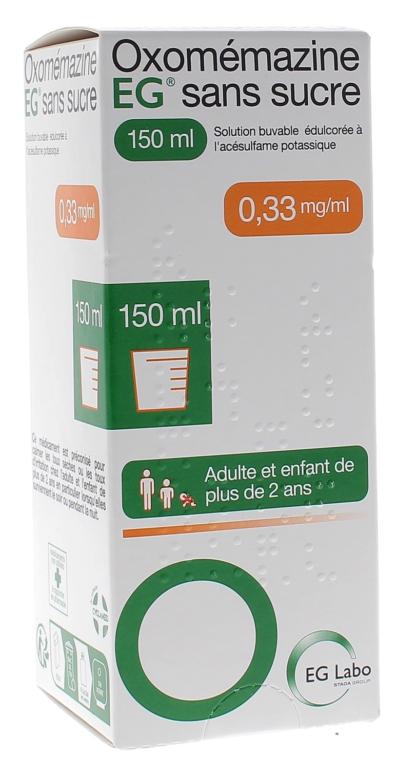 Oxomémazine EG sans sucre sirop antitussif EG Labo - toux sèches et ...