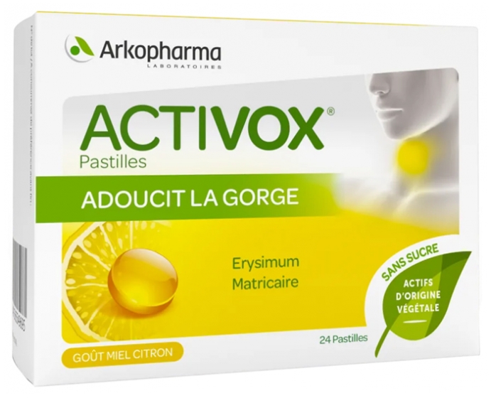 Activox arôme miel citron Arkopharma - pastilles contre le mal de gorge