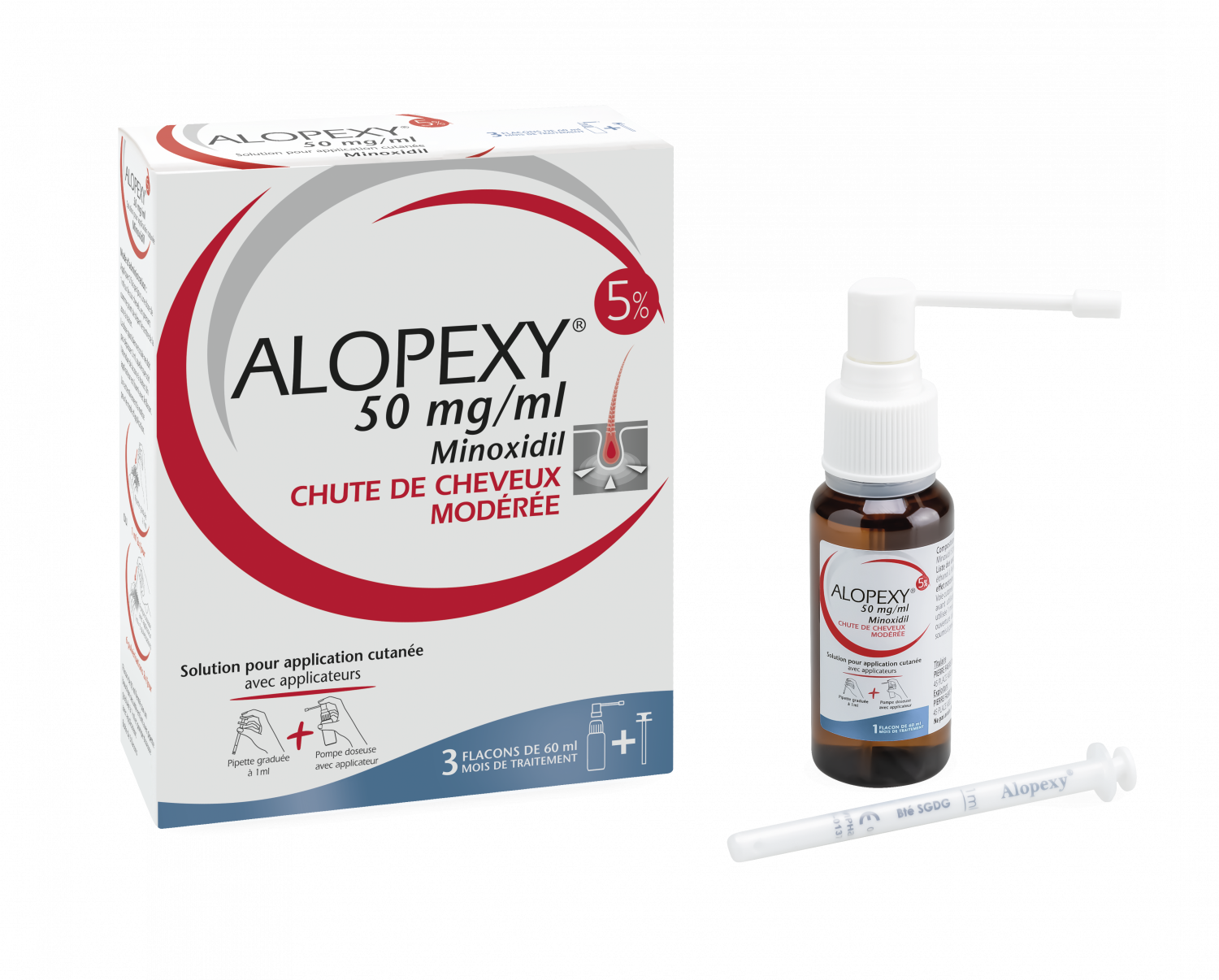 Alopexy 5% solution pour application cutanée 3 flacons de 60 ml
