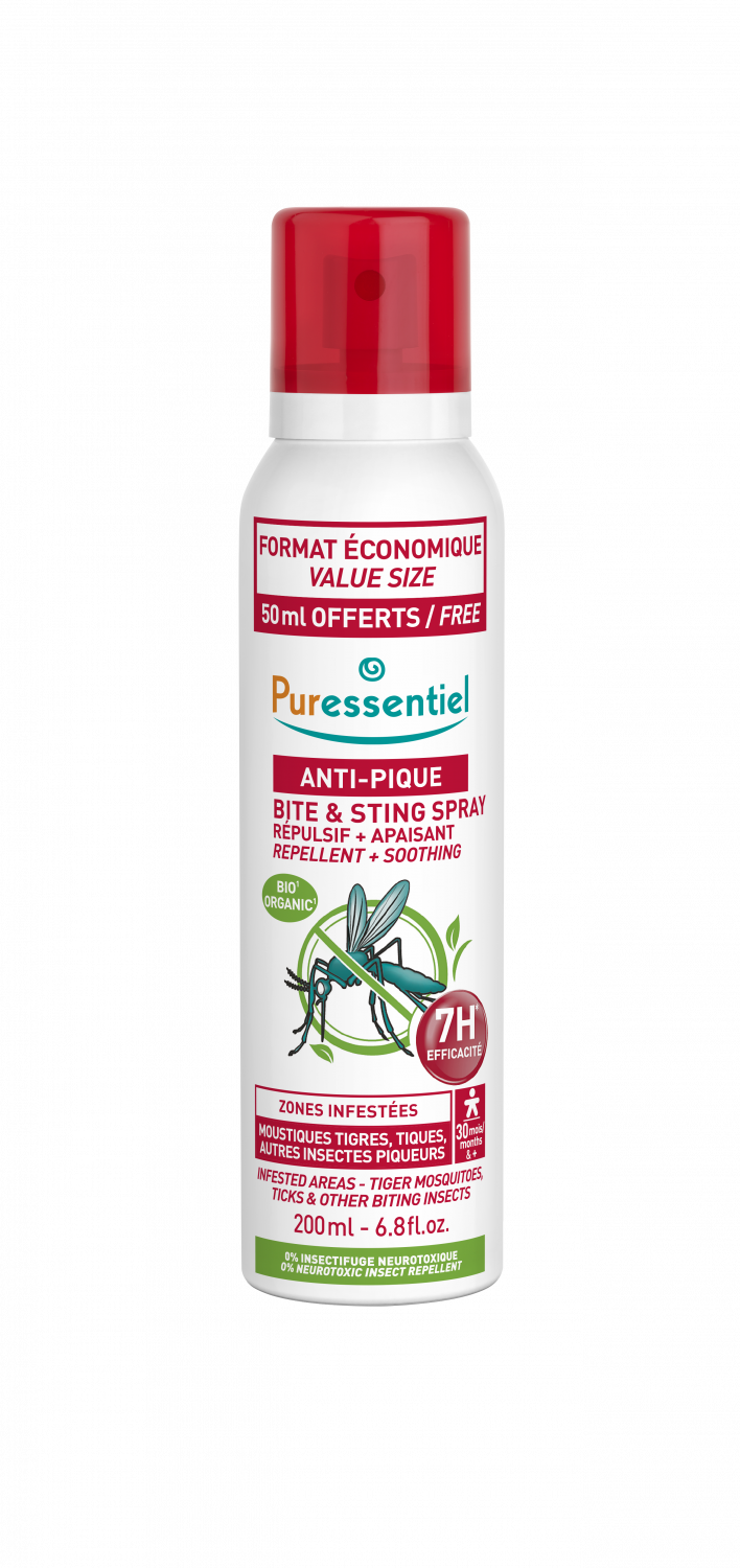 Anti-pique spray repulsif et apisant anti-moustiques Puressentiel