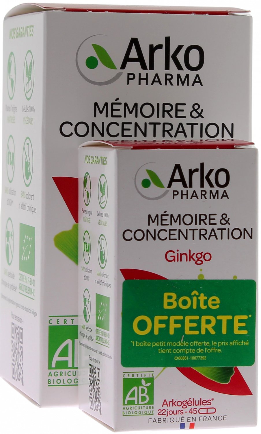 Arkogélules Ginkgo bio Arkopharma - concentration et mémoire