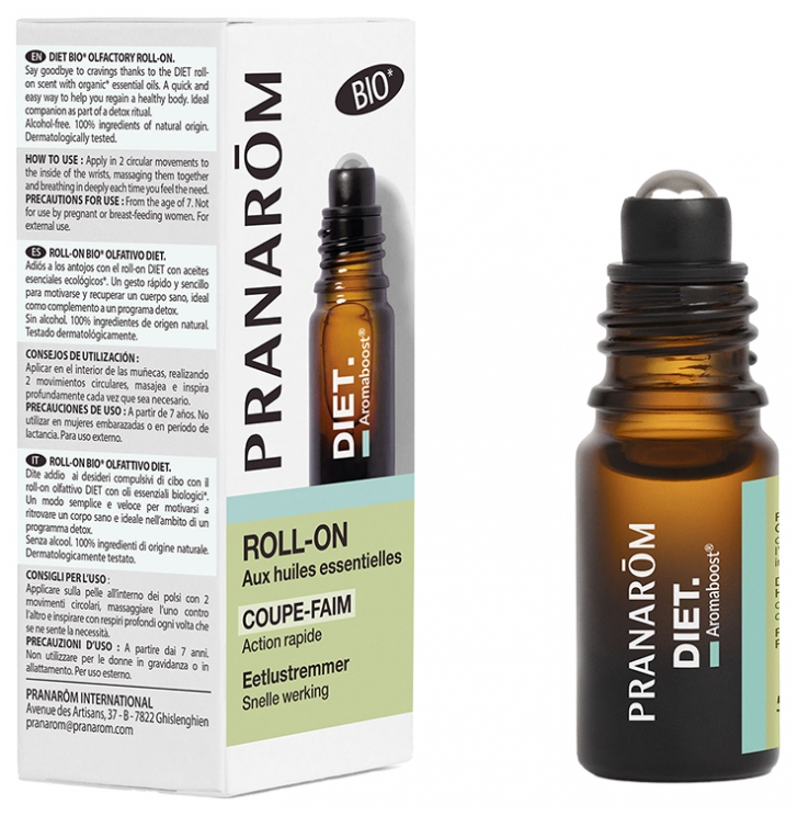 Aromaboost Diet coupe-faim Roll-on aux huiles essentielles bio Pranarôm ...