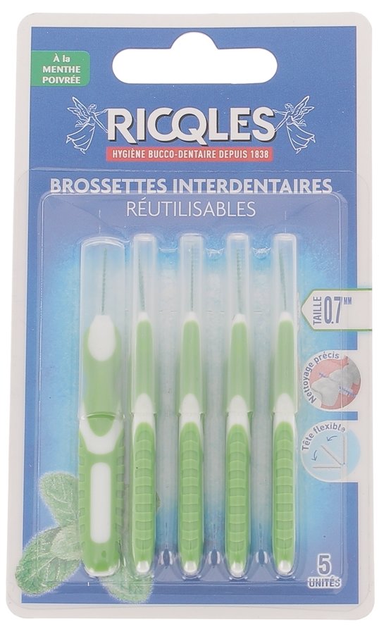 Brossettes interdentaires 0,7 mm Ricqles