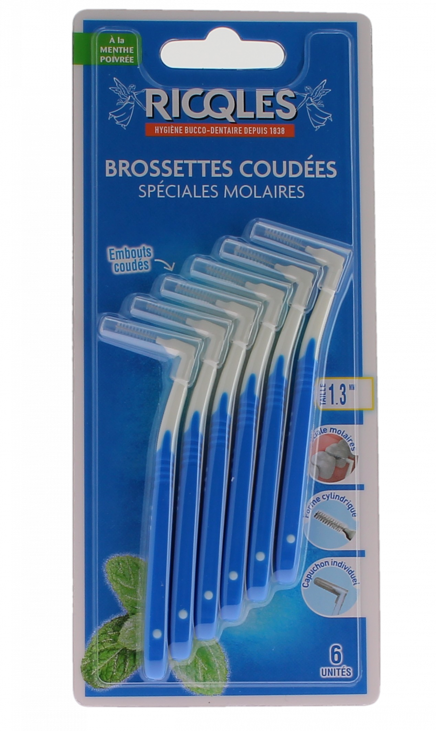 Brossettes coudées spéciales molaires Ricqles - hygiène dentaire