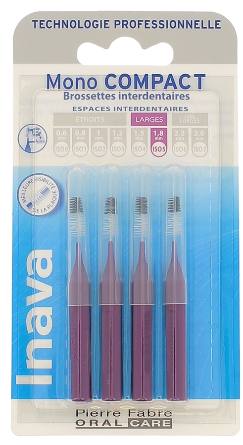 Inava Mono Compact Brossettes interdentaires éliminer la plaque dentaire