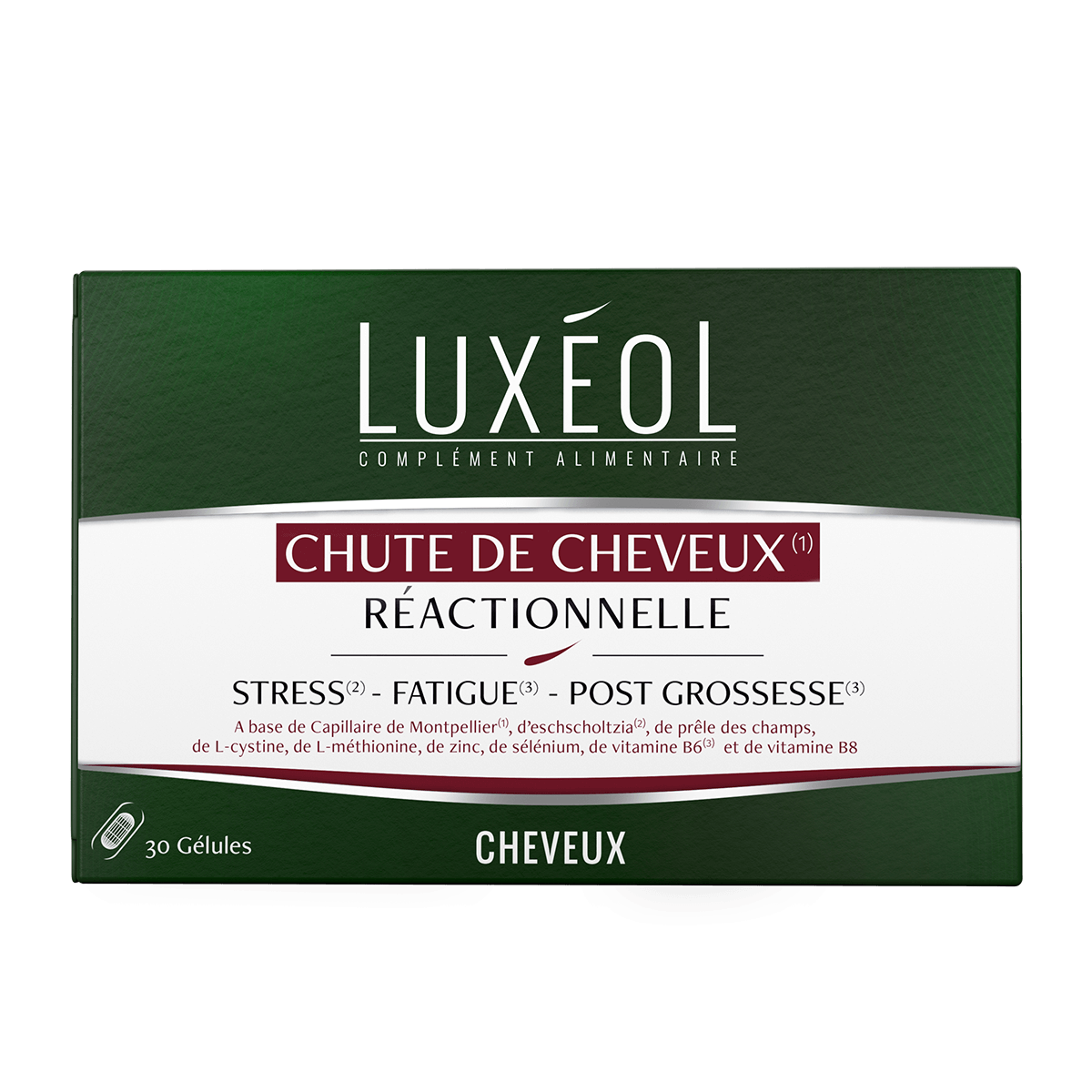 Chute de cheveux réactionnelle Luxéol - complément alimentaire