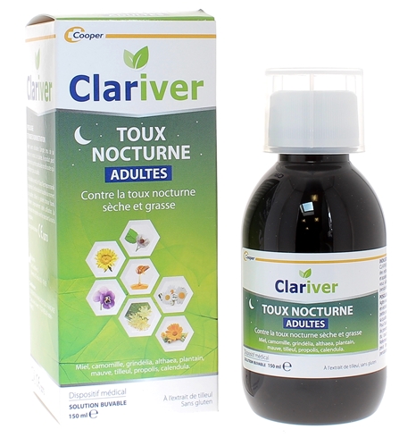 Clariver Toux nocturne adultes Cooper - toux sèche ou grasse