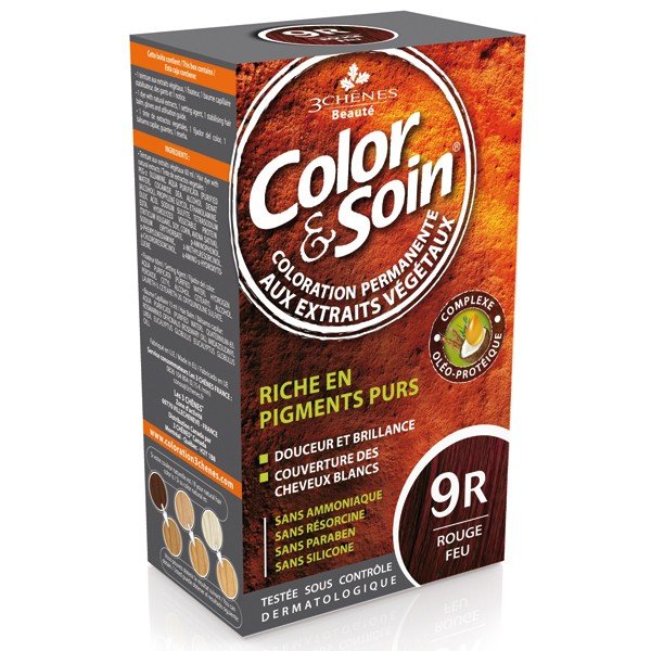 Color & soin coloration permanente Rouge feu 8R Les 3 chênes - 1 kit