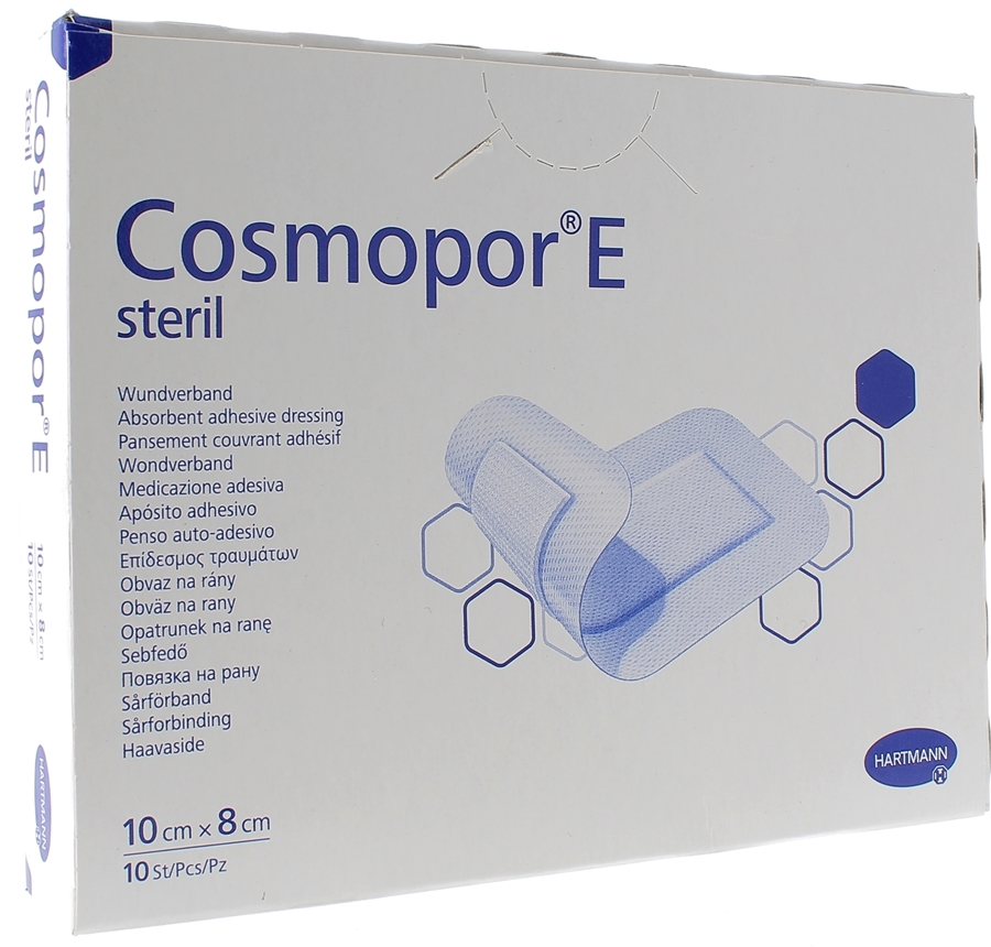 Cosmopor E 10cm x 8cm Hartmann, boîte de 10 pansements couvrants