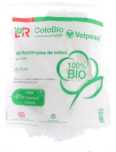 CotoBio Coton rectangle bio Velpeau - coton démaquillant, nettoyage bébé