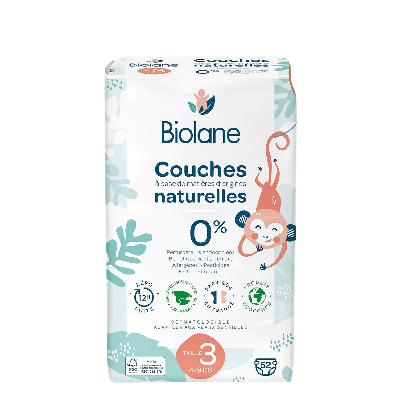 Couches naturelles taille 3 Biolane - couche bébé
