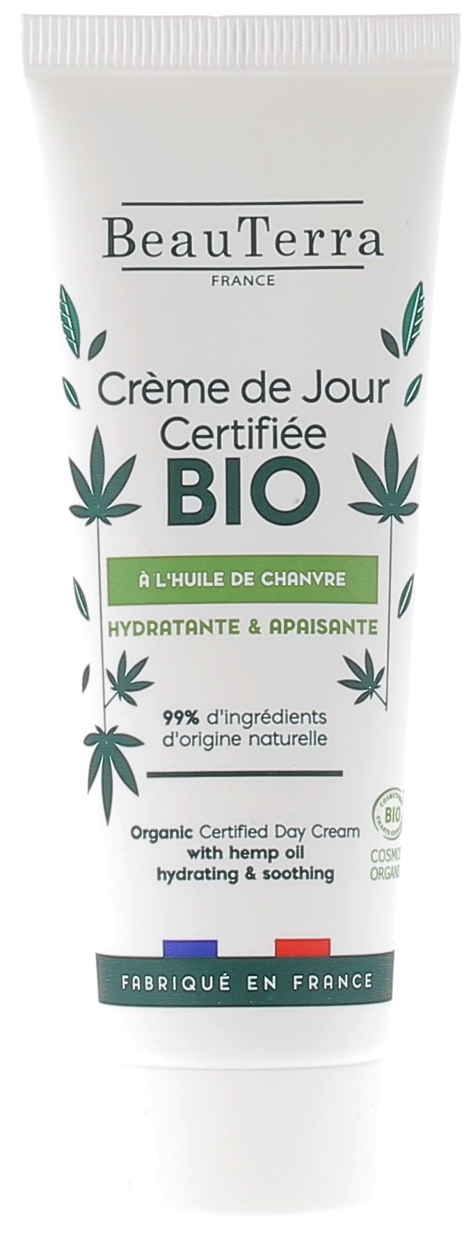 Crème de jour huile de chanvre BeauTerra - formule hydratante ...