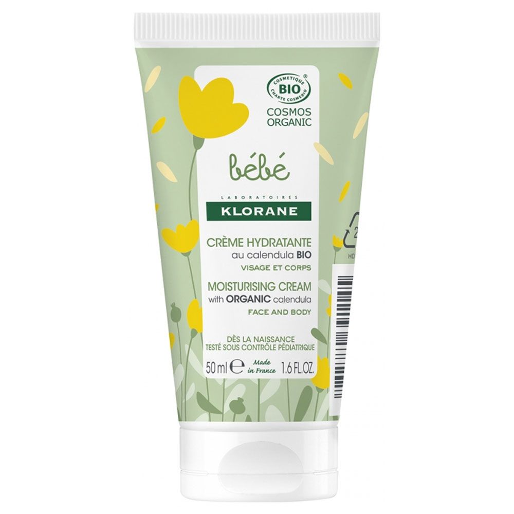 Crème hydratante Bébé au calendula bio Klorane - peaux sèches bébé