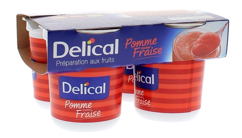 Delical Nutra'Pote pomme saveur fraise compotes - préparation aux fruits