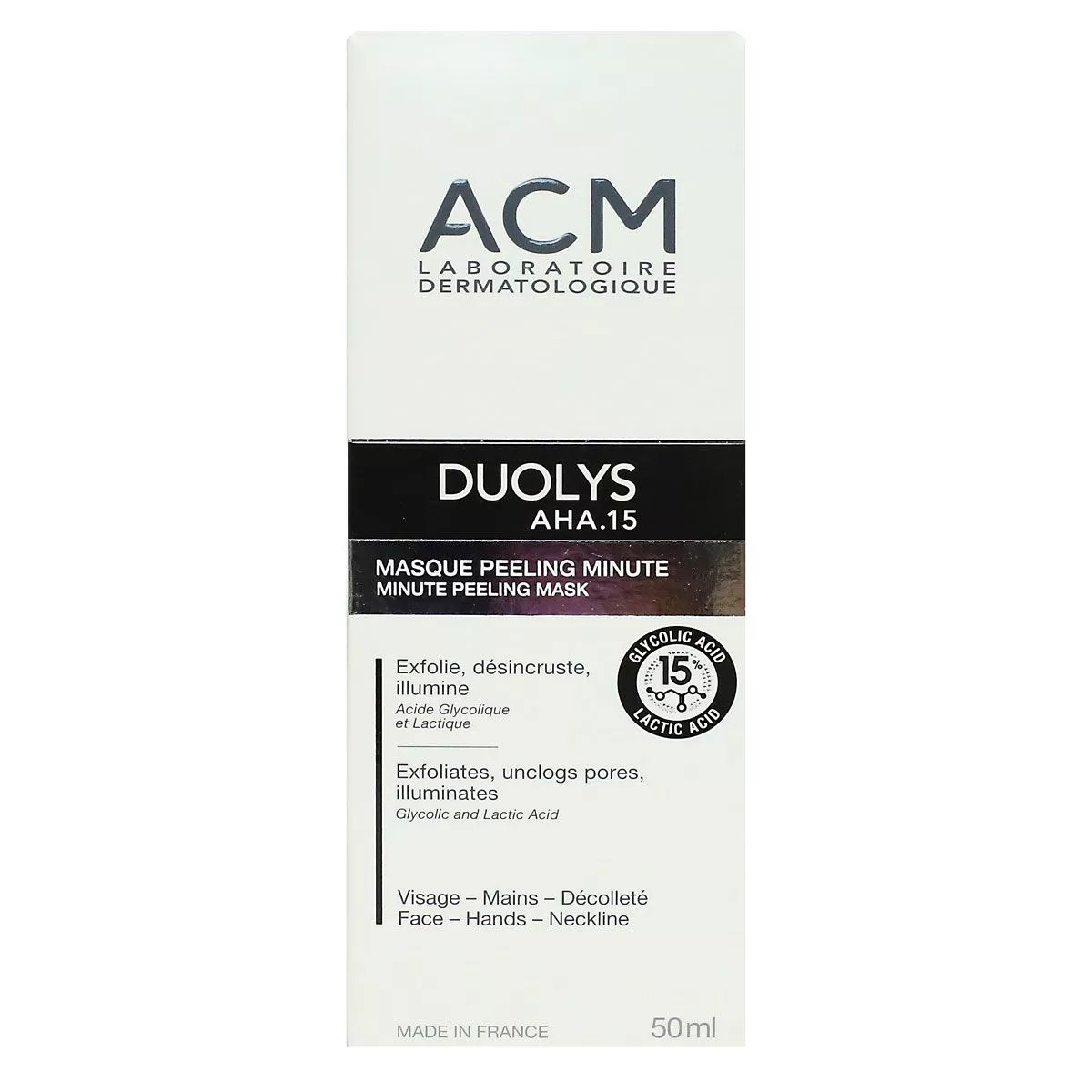 Duolys AHA.15 masque peeling minute ACM - illumine la peau