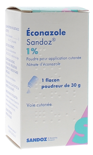 Econazole 1% poudre Sandoz - traitement des mycoses