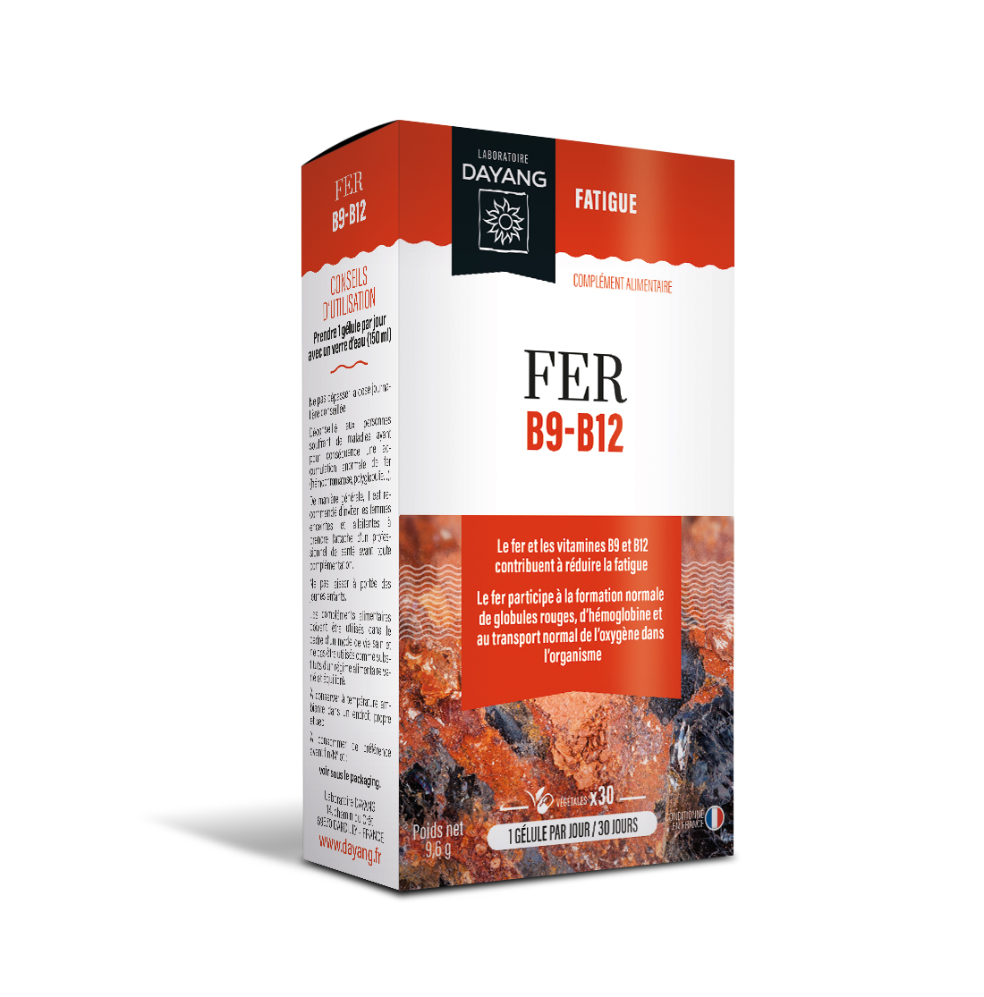 Fer B9 B12 Dayang, boîte de 30 gélules végétales