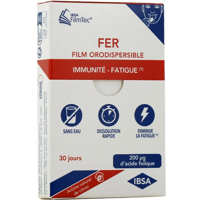 Fer fatigue goût citron Ibsa FilmTec - immunité