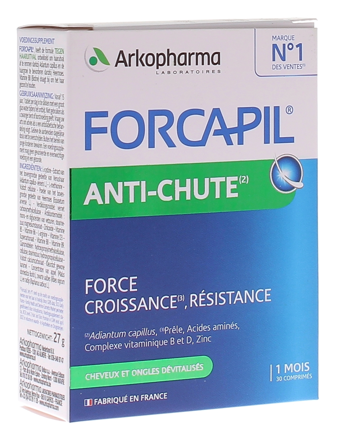 Forcapil Anti-chute cheveux et ongles Arkopharma - complément alimentaire