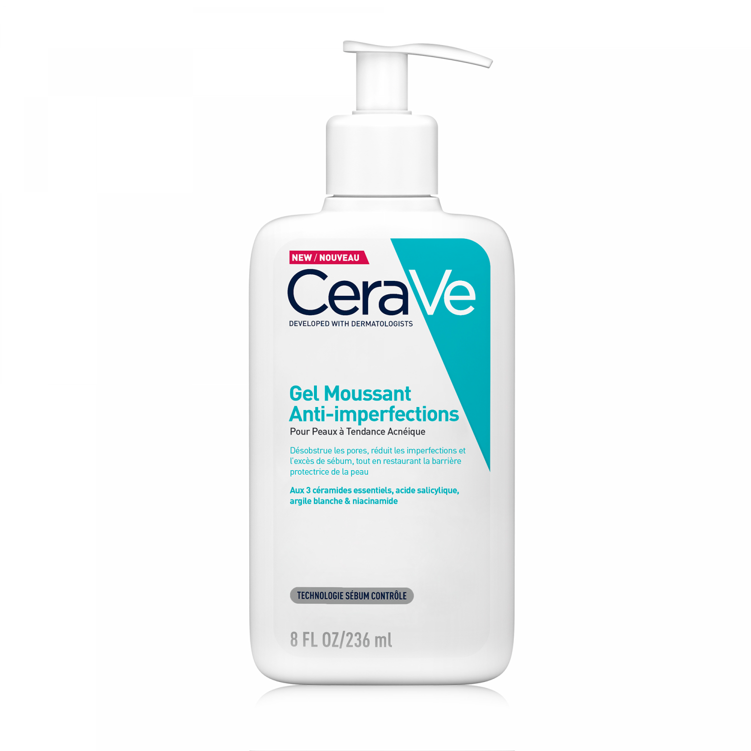 Gel moussant anti-imperfections Cerave - peaux à imperfections et à ...