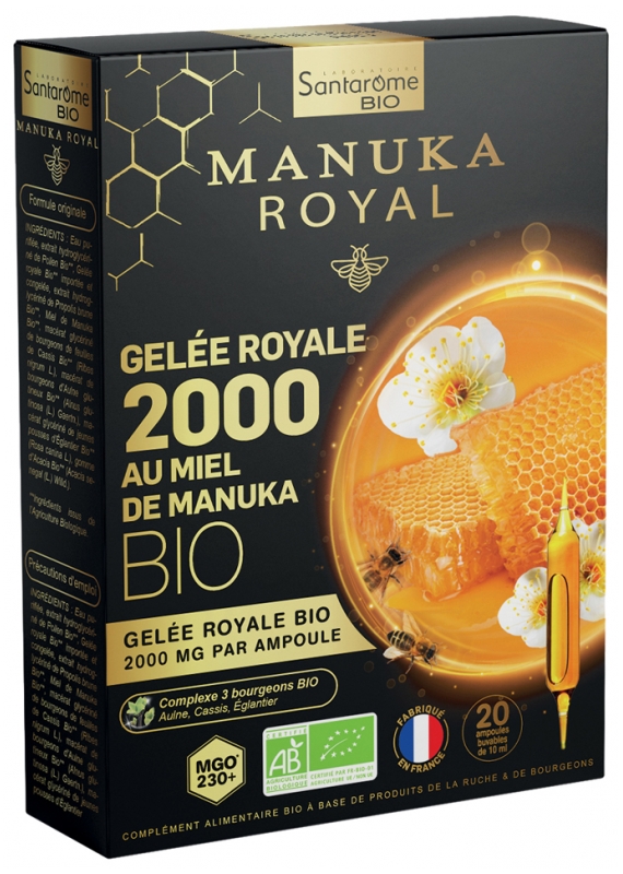 Gelée royale 2000 miel de Manuka bio Santarome - complément alimentaire