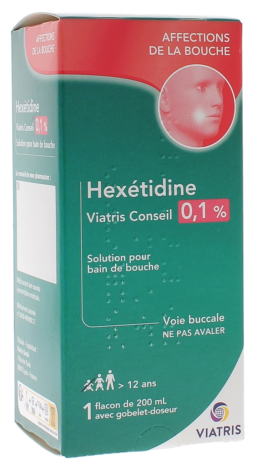 Hexétidine 0,1% Mylan - affections de la bouche