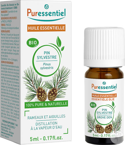Huile essentiel bio Pin Sylvestre Puressentiel, flacon de 5 ml