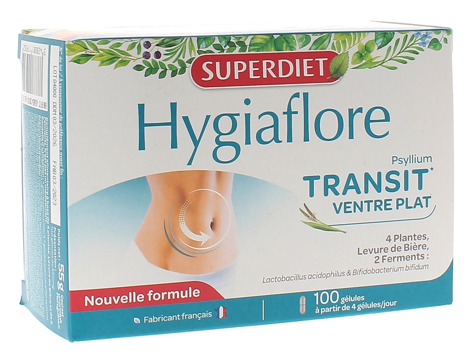 Hygiaflore transit ventre plat Super Diet - complément alimentaire ...