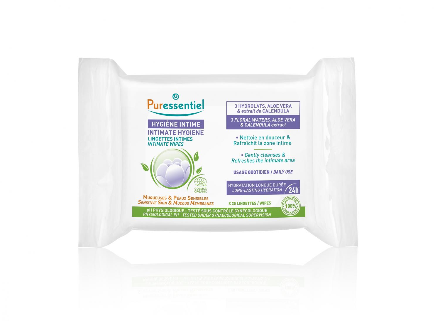 Hygiène intime Lingettes intimes Puressentiel - toilette intime