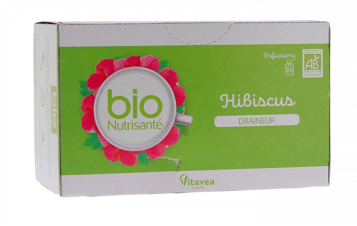 Infusion hibiscus draineur bio Vitavea - infusion drainante