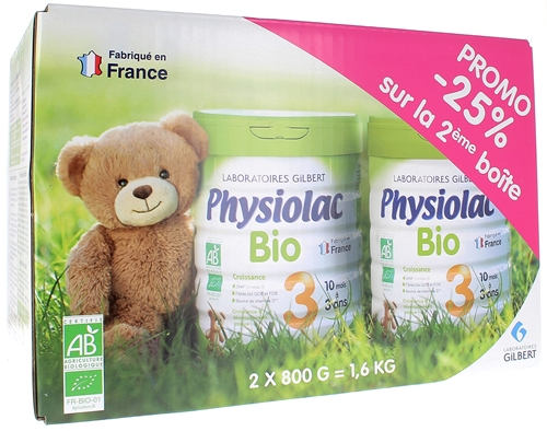 Lait en poudre pour nourrissons 3ème âge Physiolac bio