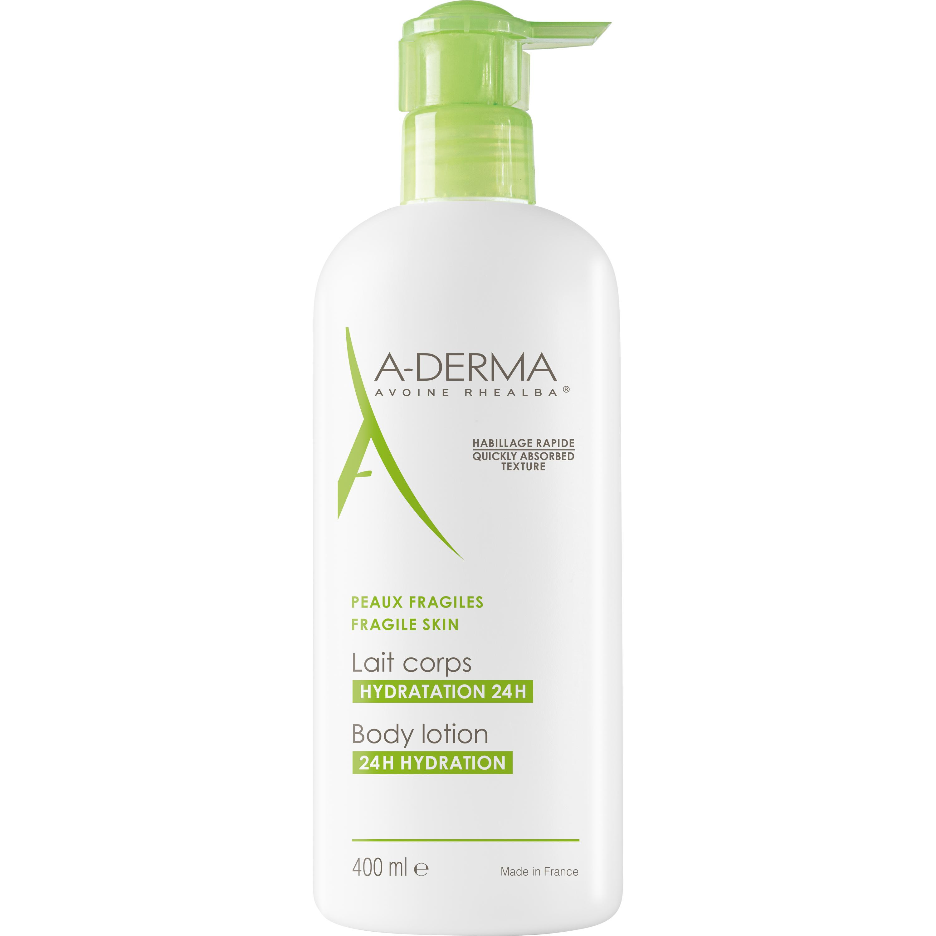 A-Derma : Lait corps hydratant A-Derma, flacon pompe de 400 ml