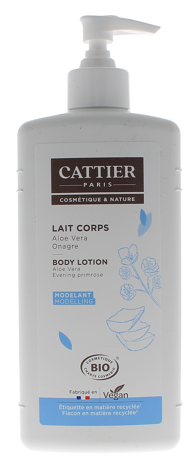 Lait corps modelant aloé vera et onagre bio Cattier - lait hydratant corps