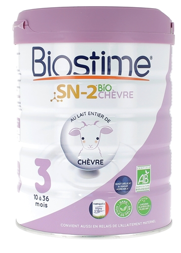 Lait de chèvre en poudre SN-2 3ème âge bio Biostime - lait en poudre 10 ...