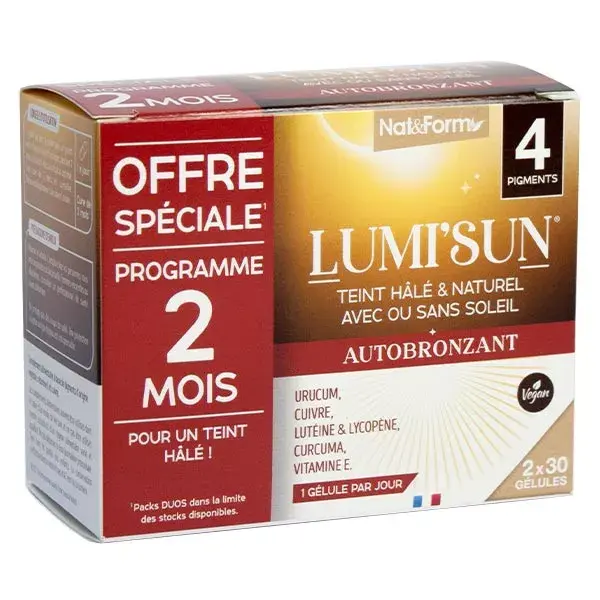 Lumi'sun autobronzant Nat&Form - bronzage rapide complément alimentaire
