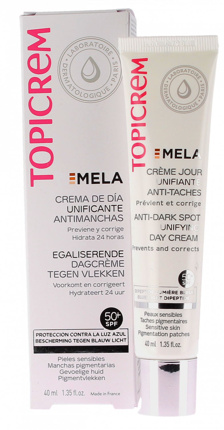 Mela crème de jour unifiante anti-taches SPF 50+ Topicrem - peaux sensibles