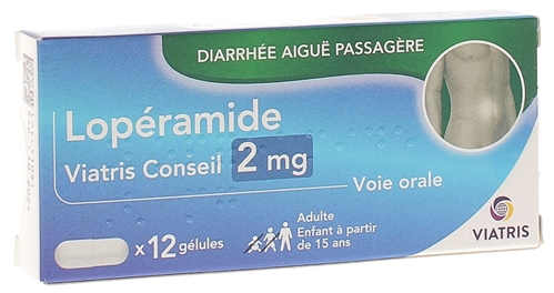 Lopéramide 2 mg Mylan gélule, boite de 12 gélules