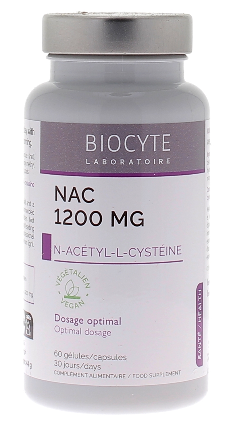 Nac 1200 Mg Biocyte Complément Alimentaire Anti Oxydant