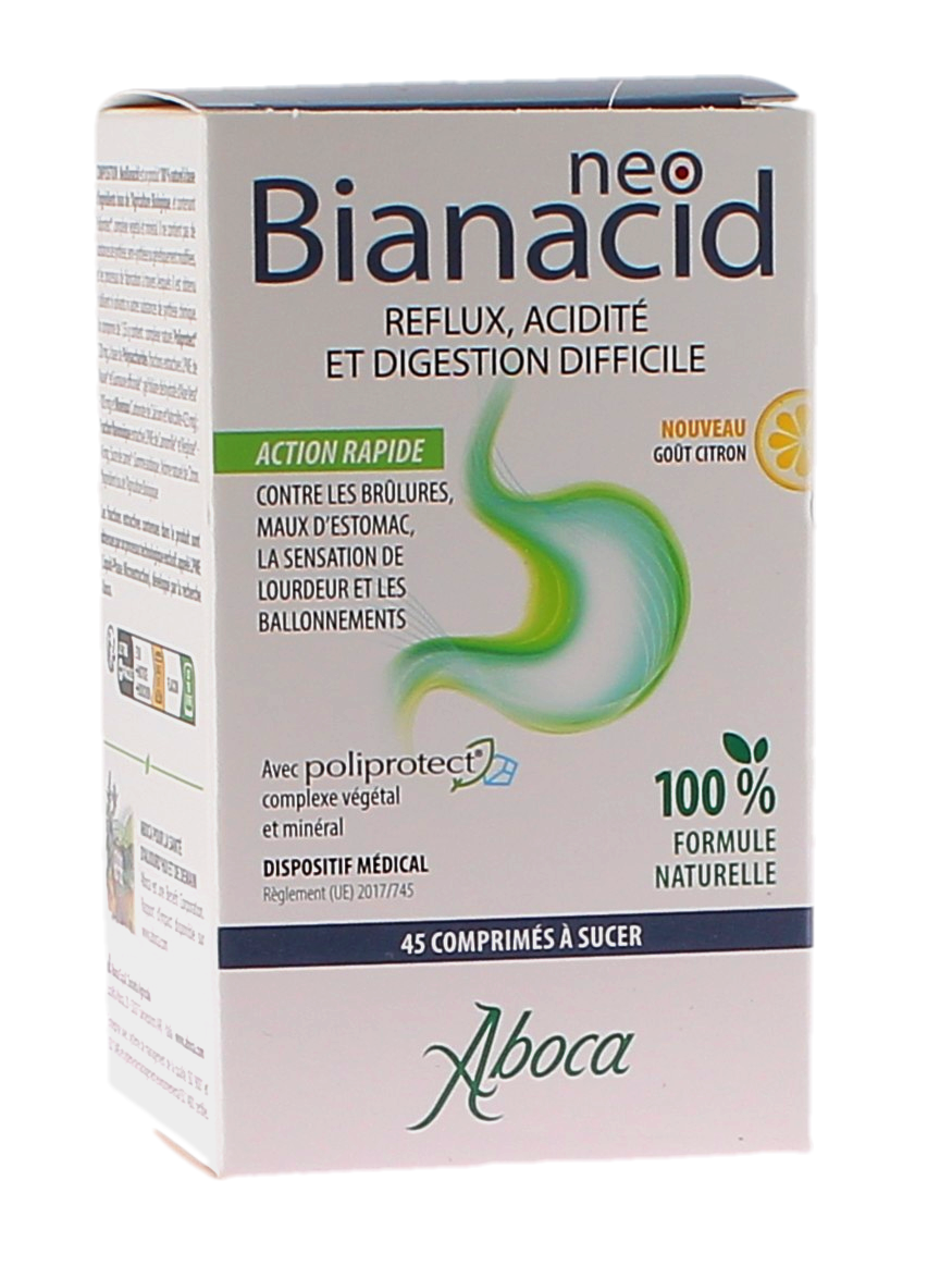 NeoBianacid acidité et reflux goût citron Aboca - brûlure d'estomac