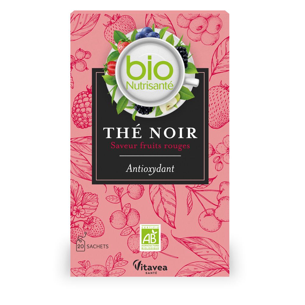 Nutrisanté Thé noir saveur fruits rouges bio Vitavea Santé - thé ...