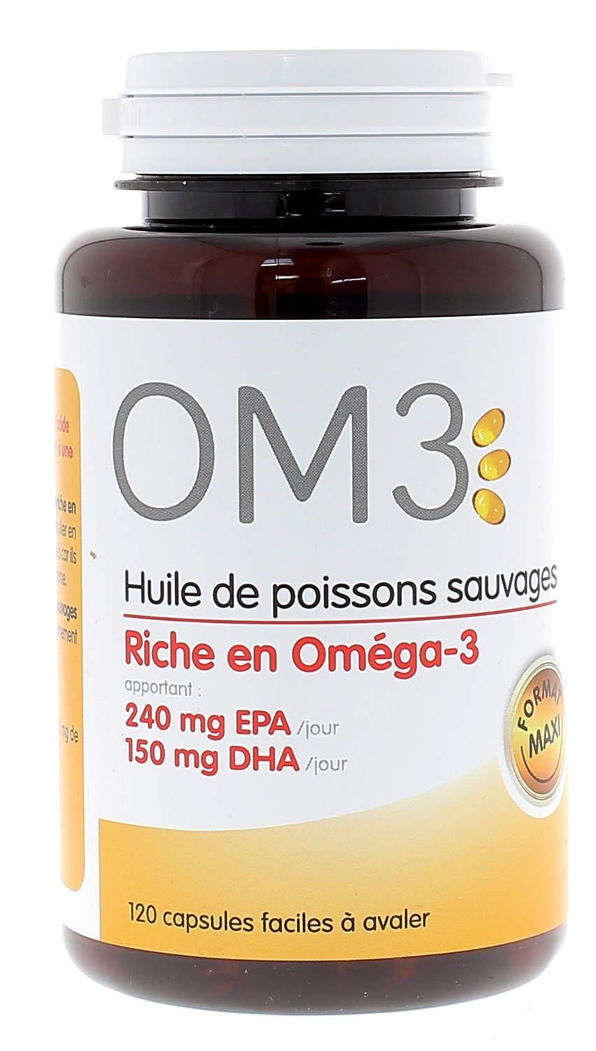 OM3 Huile de poisson riche en oméga 3 - 120 capsules
