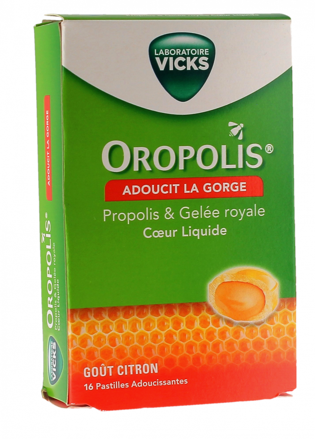 Oropolis coeur liquide goût citron Vicks - maux de gorges propolis et ...