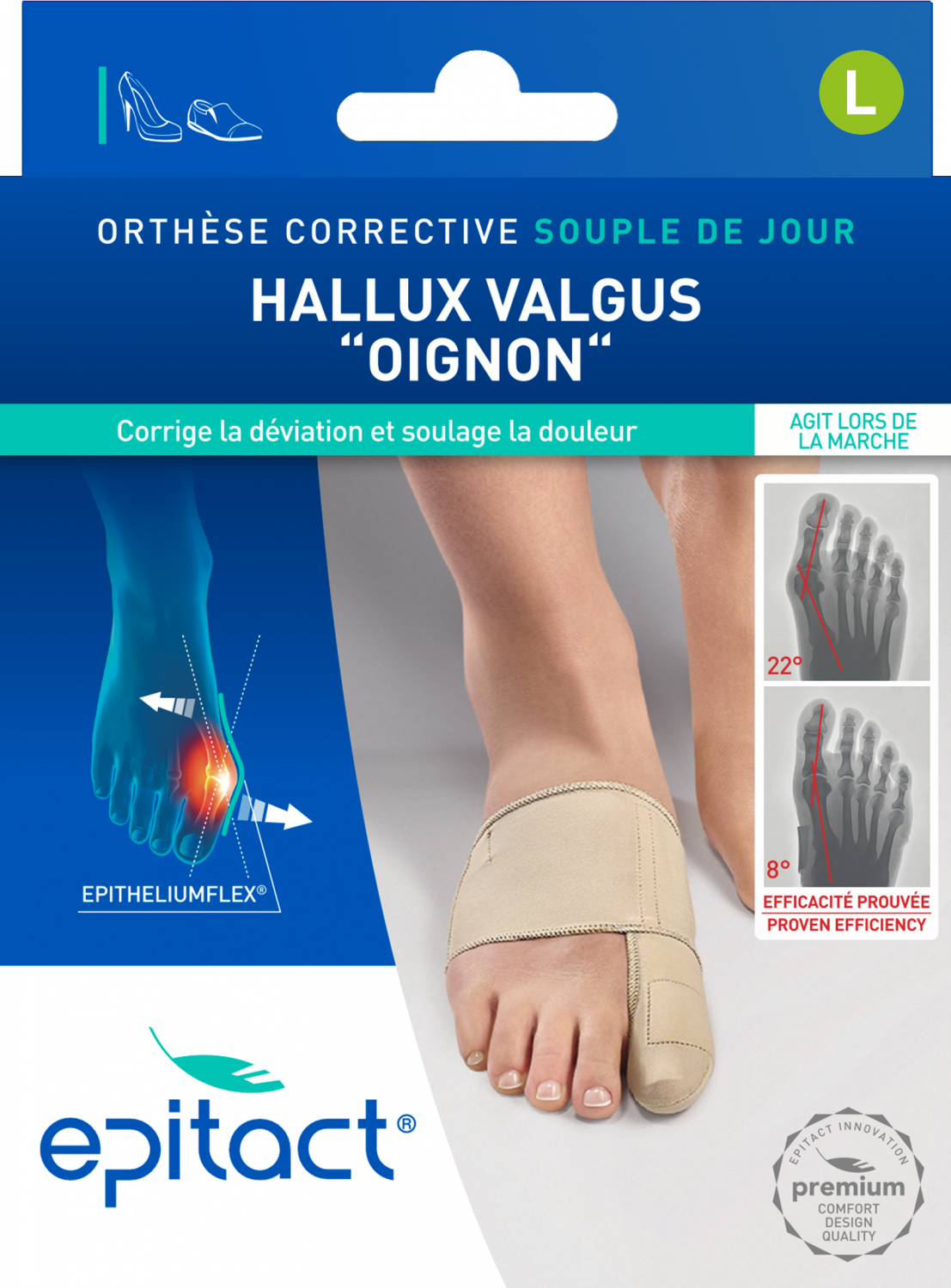 Orthèse corrective Hallux Valgus taille L souple de jour Epitact - 1 unité