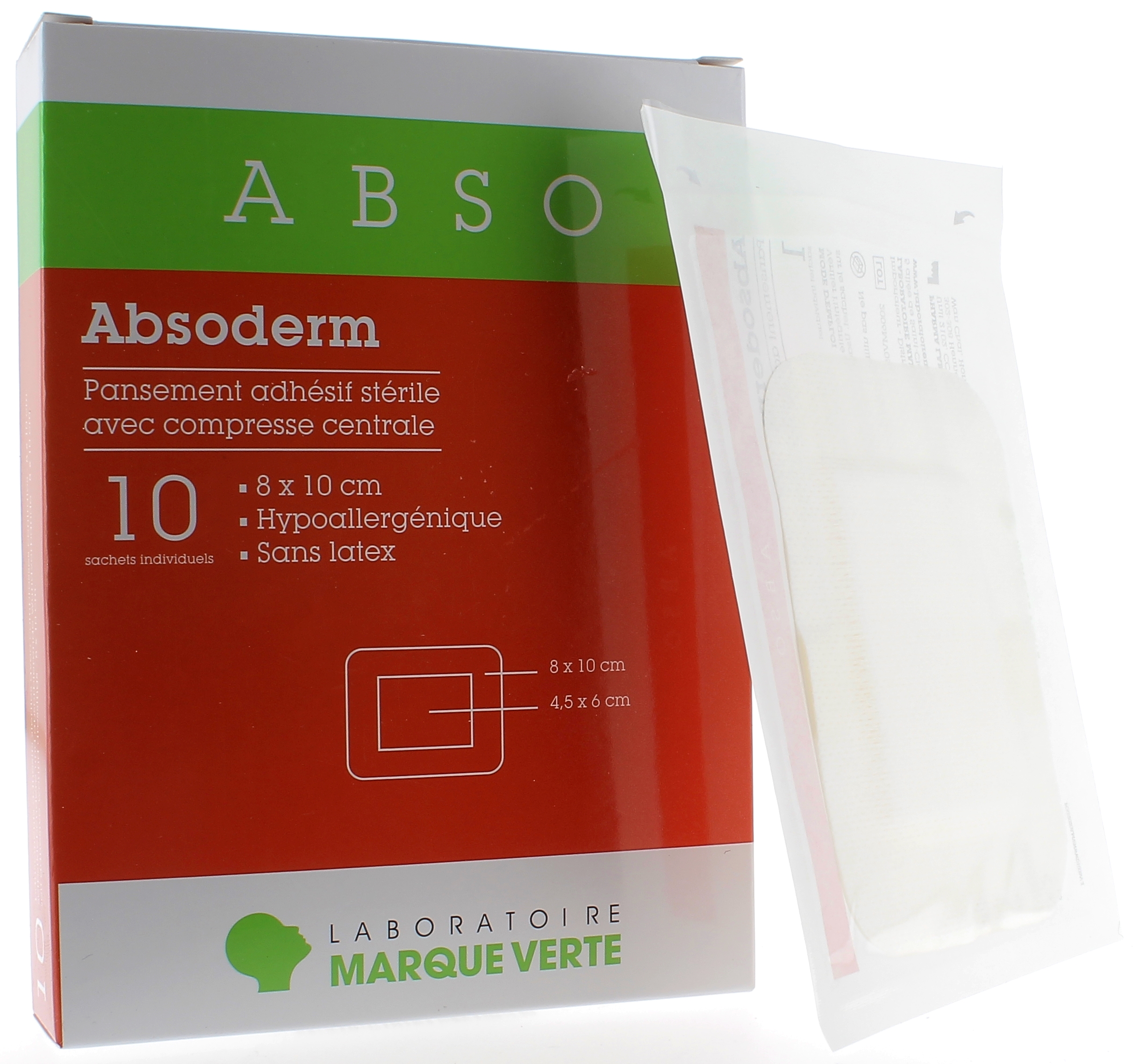 Pansement adhésif stérile avec compresse centrale 8x10 cm Absoderm ...