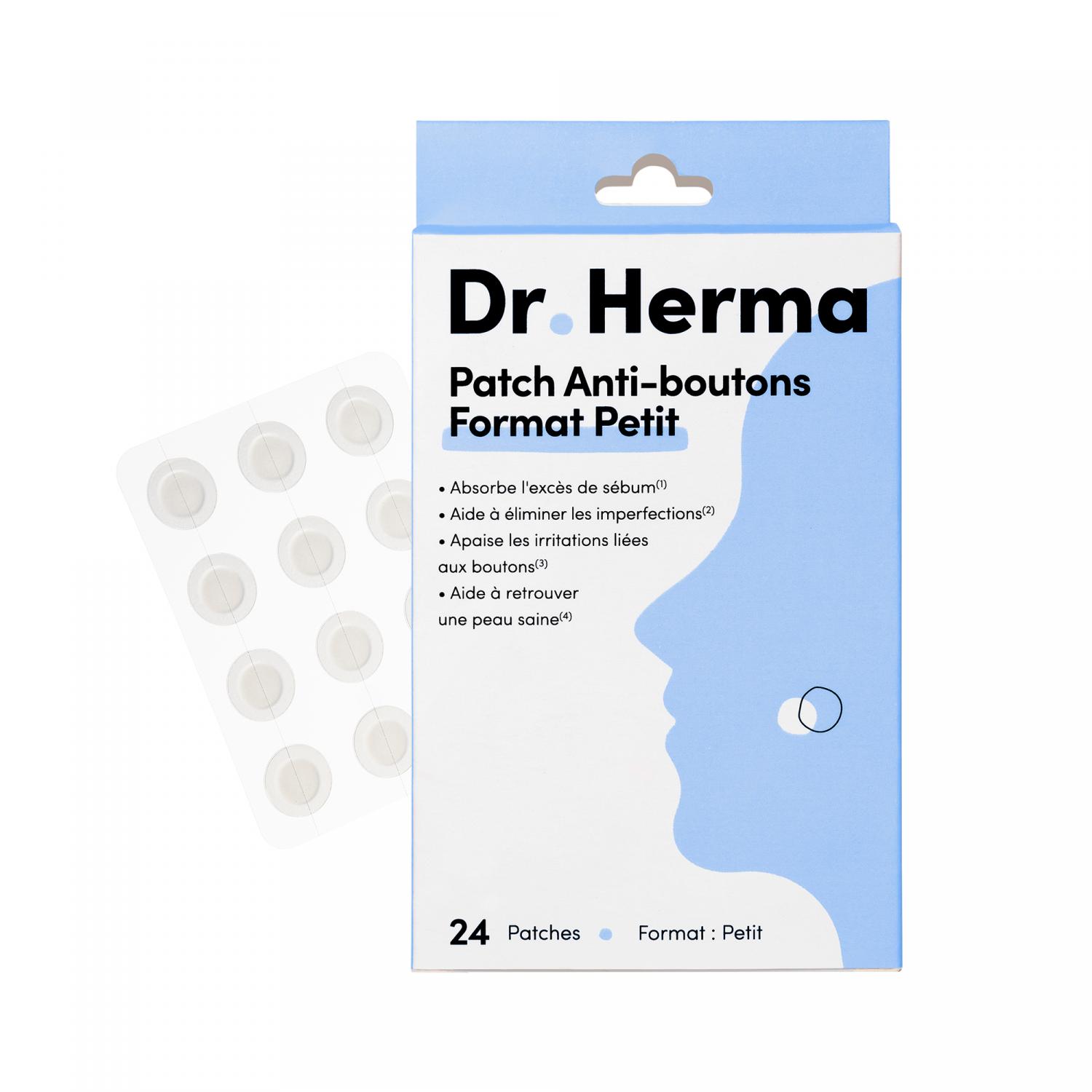 Patch anti-boutons format petit Dr Herma - soin visage anti acné