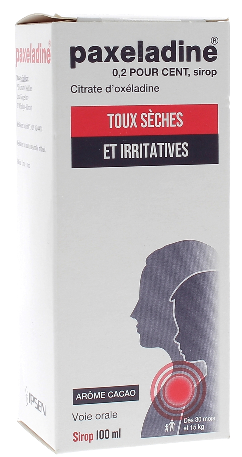 Paxeladine 0,2% Sirop toux sèches Ipsen - toux sèches et irritatives
