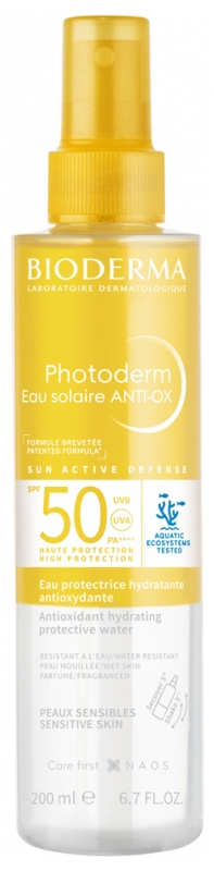 Photoderm Eau solaire ANTI-OX SPF50 Bioderma - protection solaire peaux ...