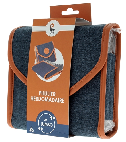 Pilulier hebdomadaire Jumbo tissu Plic - aide prise médicament